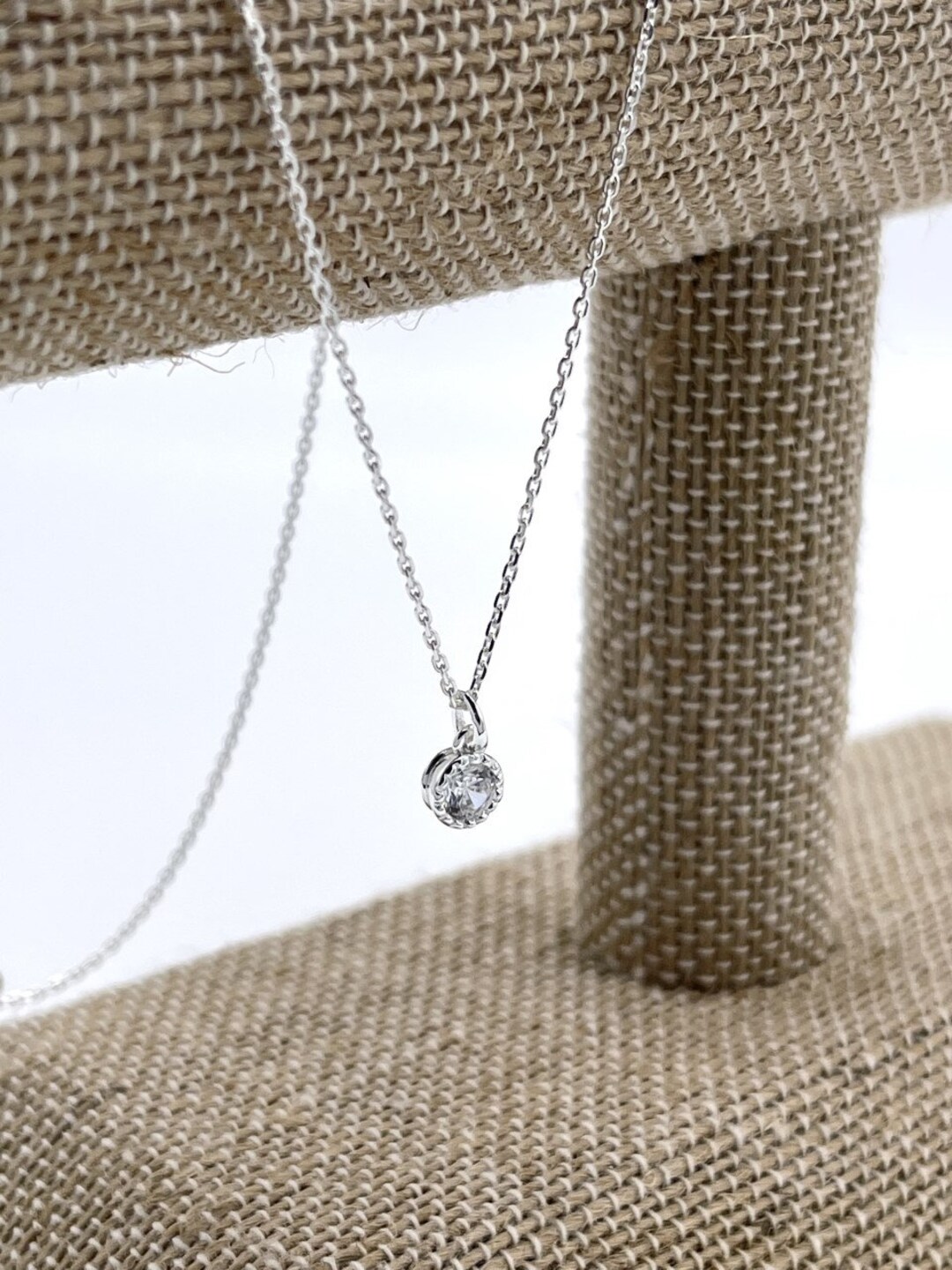 Dainty Sterling Silver Diamond CZ Solitaire Necklace - 925 - 16" W 2" Extension - Etsy