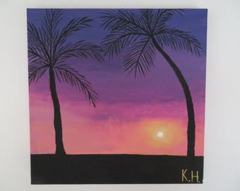 Tropical Sunset Machine Embroidery Design - Etsy
