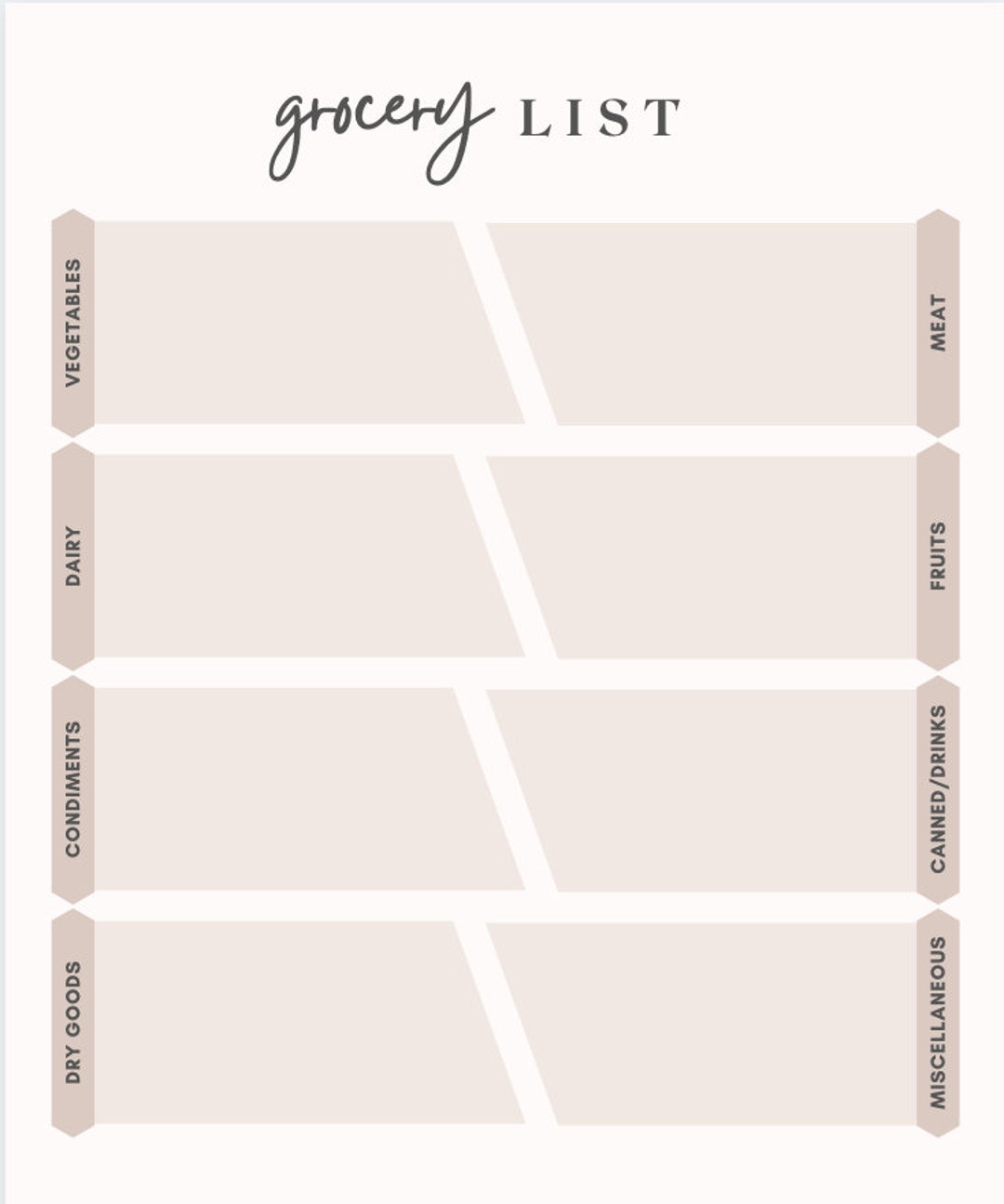 Weekly Grocery List - Etsy