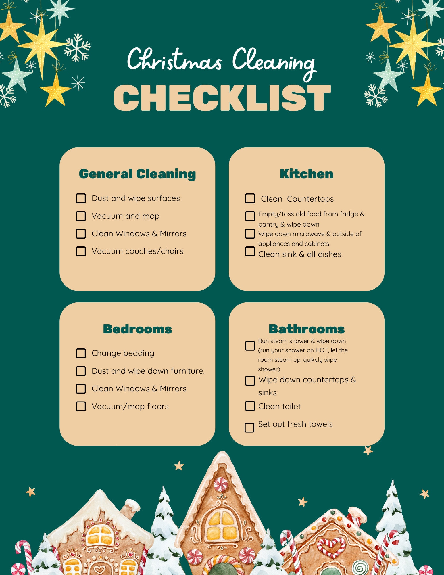 Christmas Cleaning Checklist - Etsy