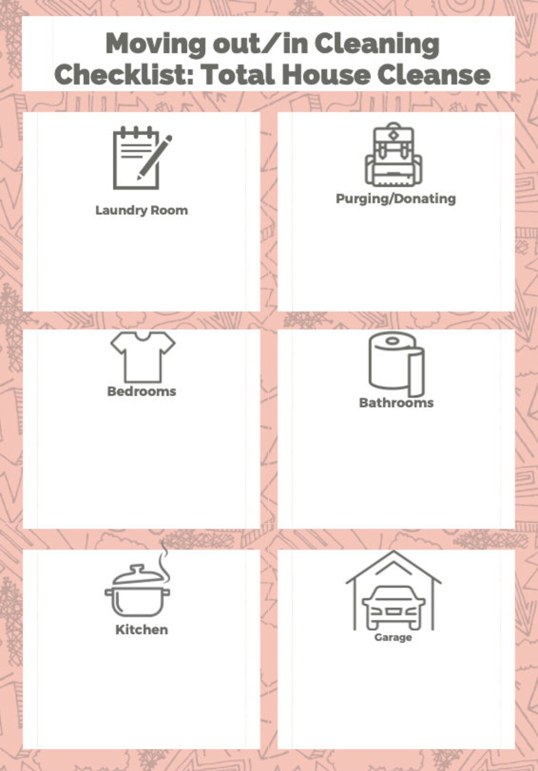 Moving/total House Cleaning Checklist - Etsy