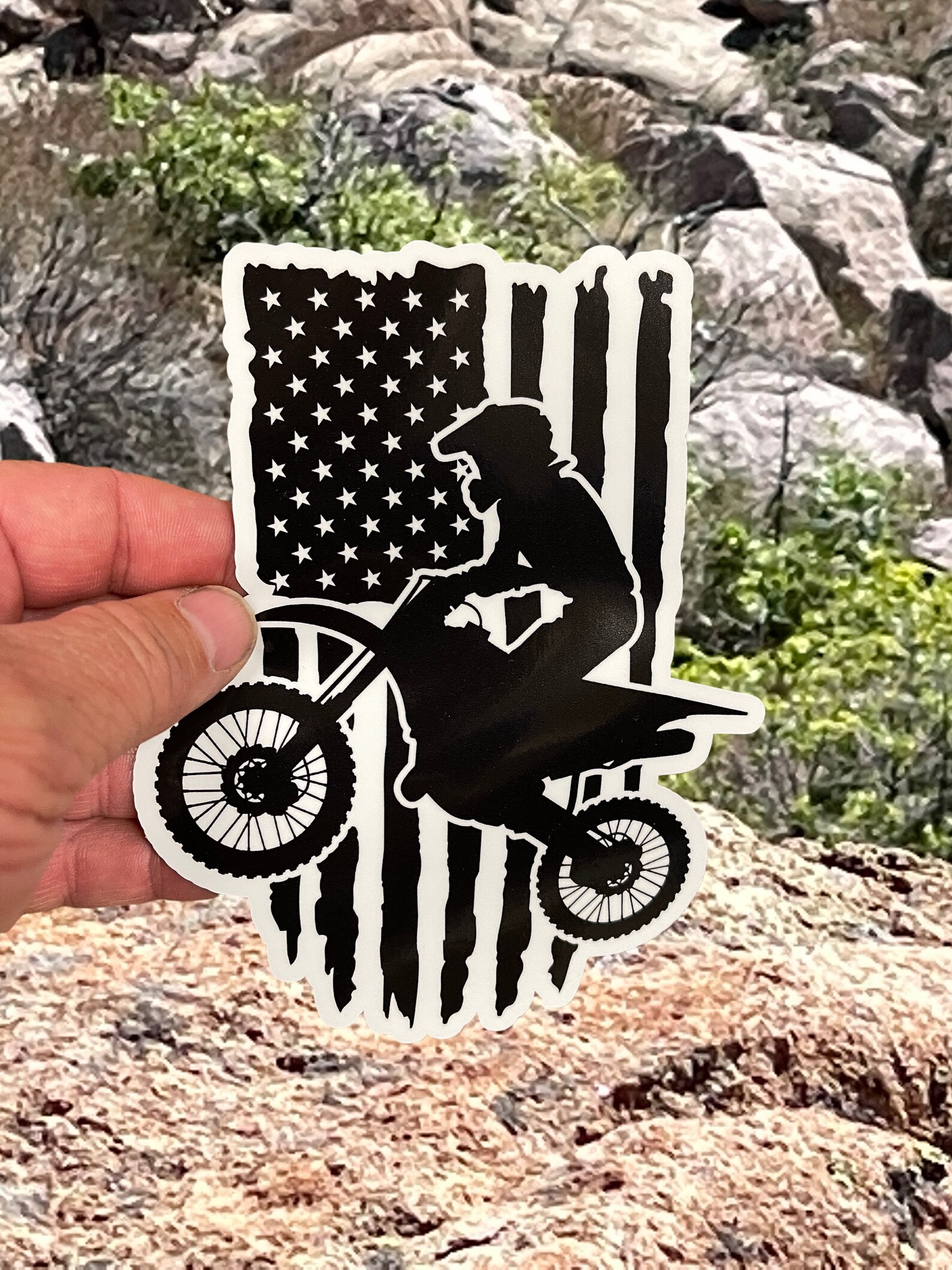 Dirt Bike American Flag Windows Decal Sticker or for Water - Etsy