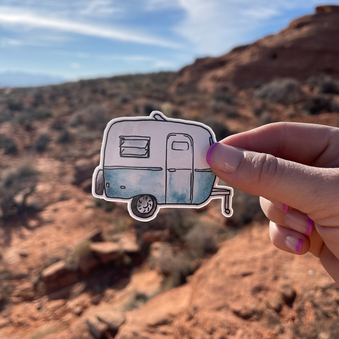 Vintage Camper Sticker - Vinyl Sticker, UV Resistant Decal - Die Cut ...