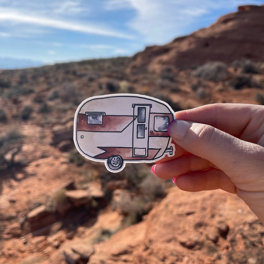 Vintage Camper Sticker - Vinyl Sticker, UV Resistant Decal - Die Cut ...
