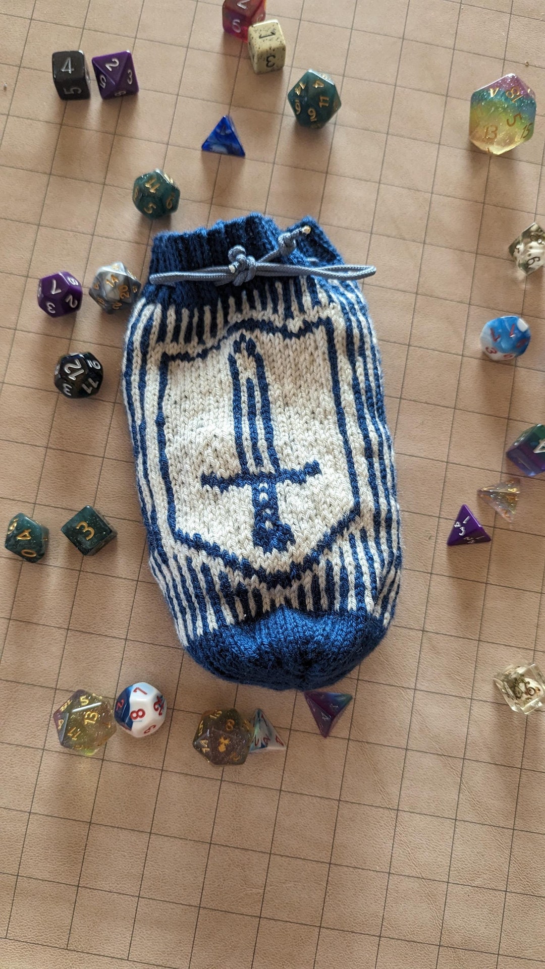 PATTERN ONLY - Dice Bag Knitting Pattern - Sword & Shield - Etsy