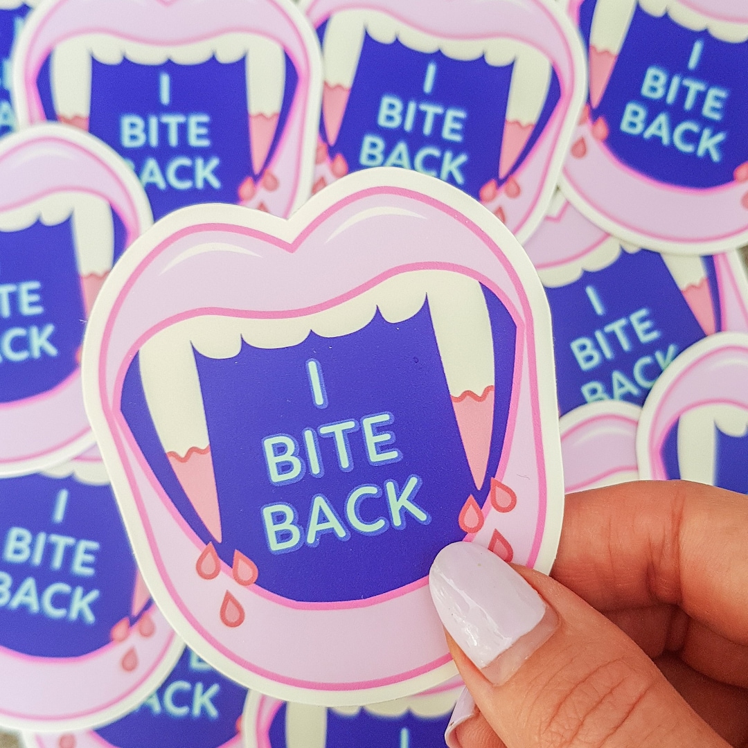Bite Back - Matte Vinyl Sticker - Etsy