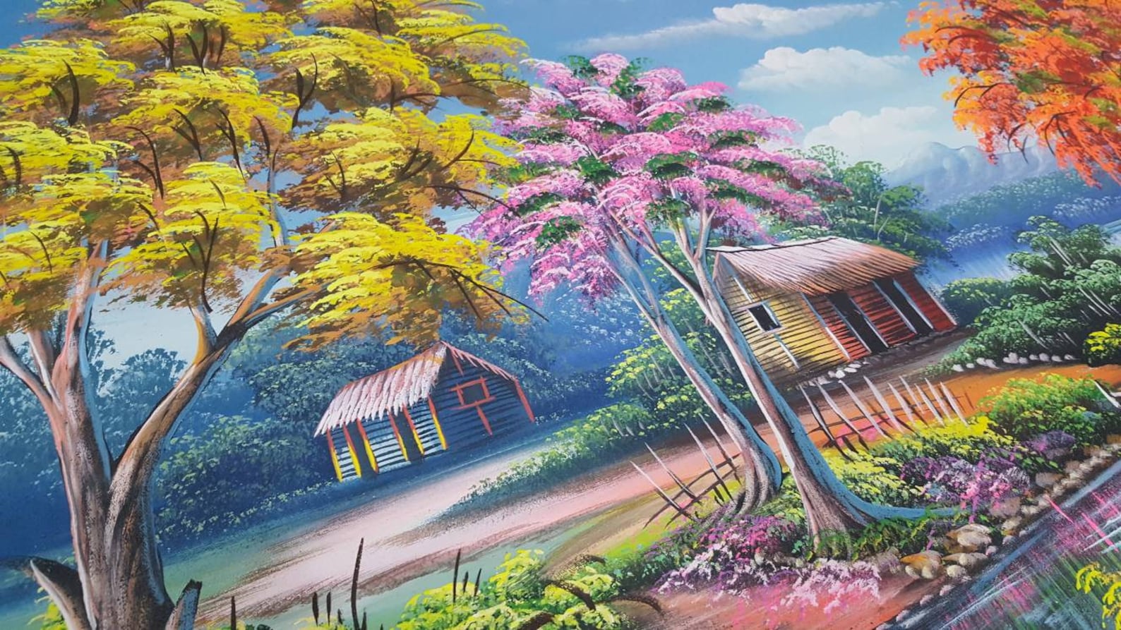 Flamboyant Tree Painting Oil Painting on Canvas Haitian Art - Etsy