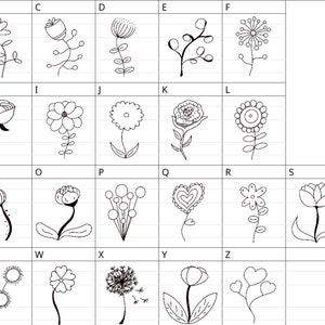 Doodle Fonts, Flowers, Ready to Download and Install - Etsy