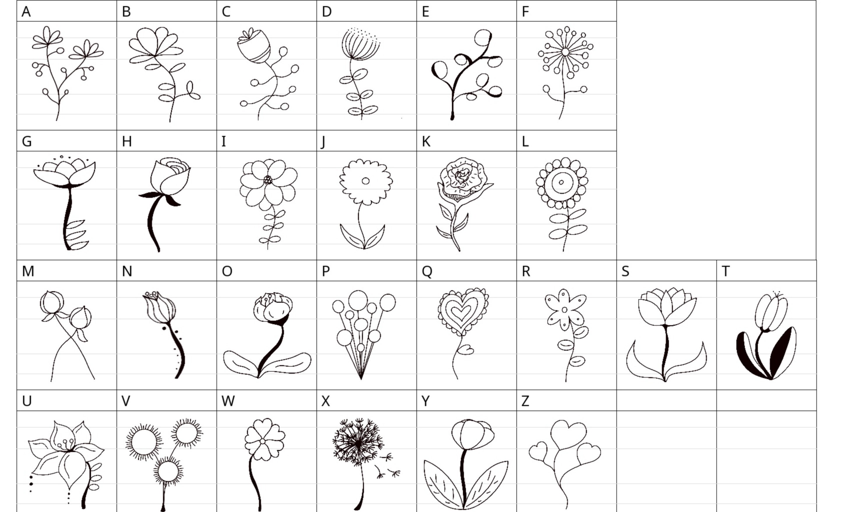 Doodle Fonts, Flowers, Ready to Download and Install - Etsy