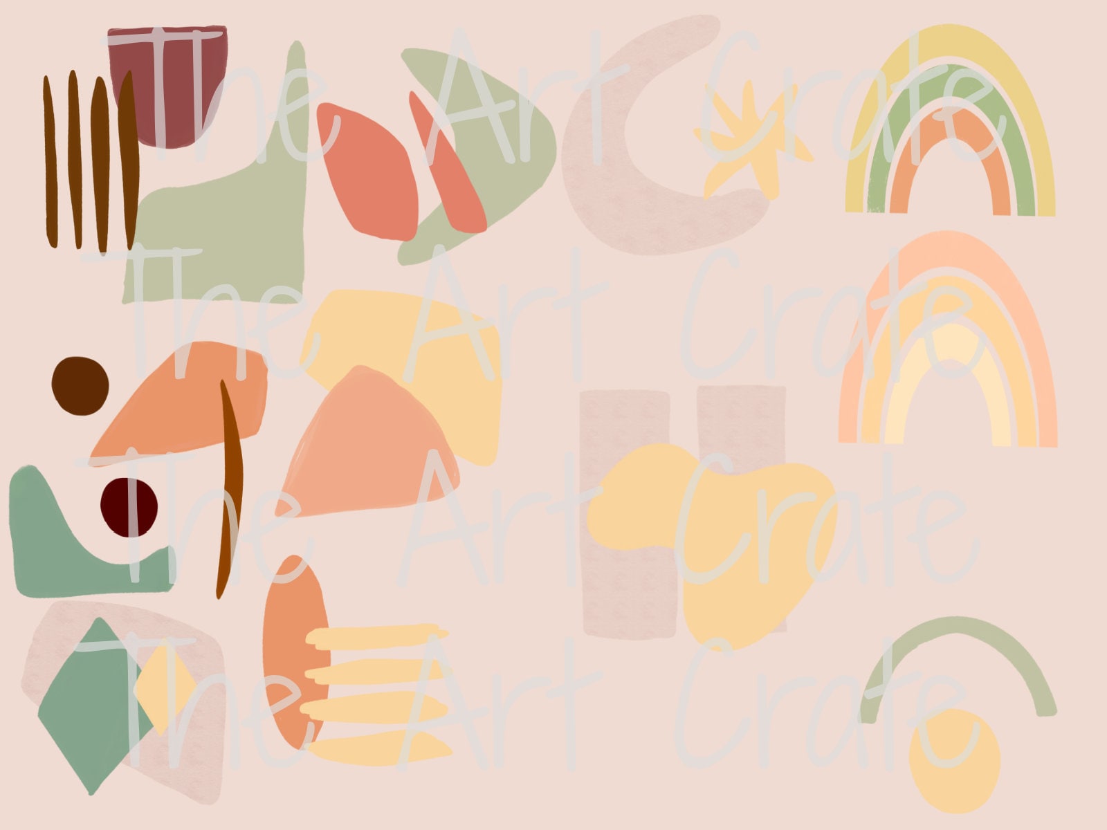 Boho Shapes Clipart Ready to Download and Install - Etsy