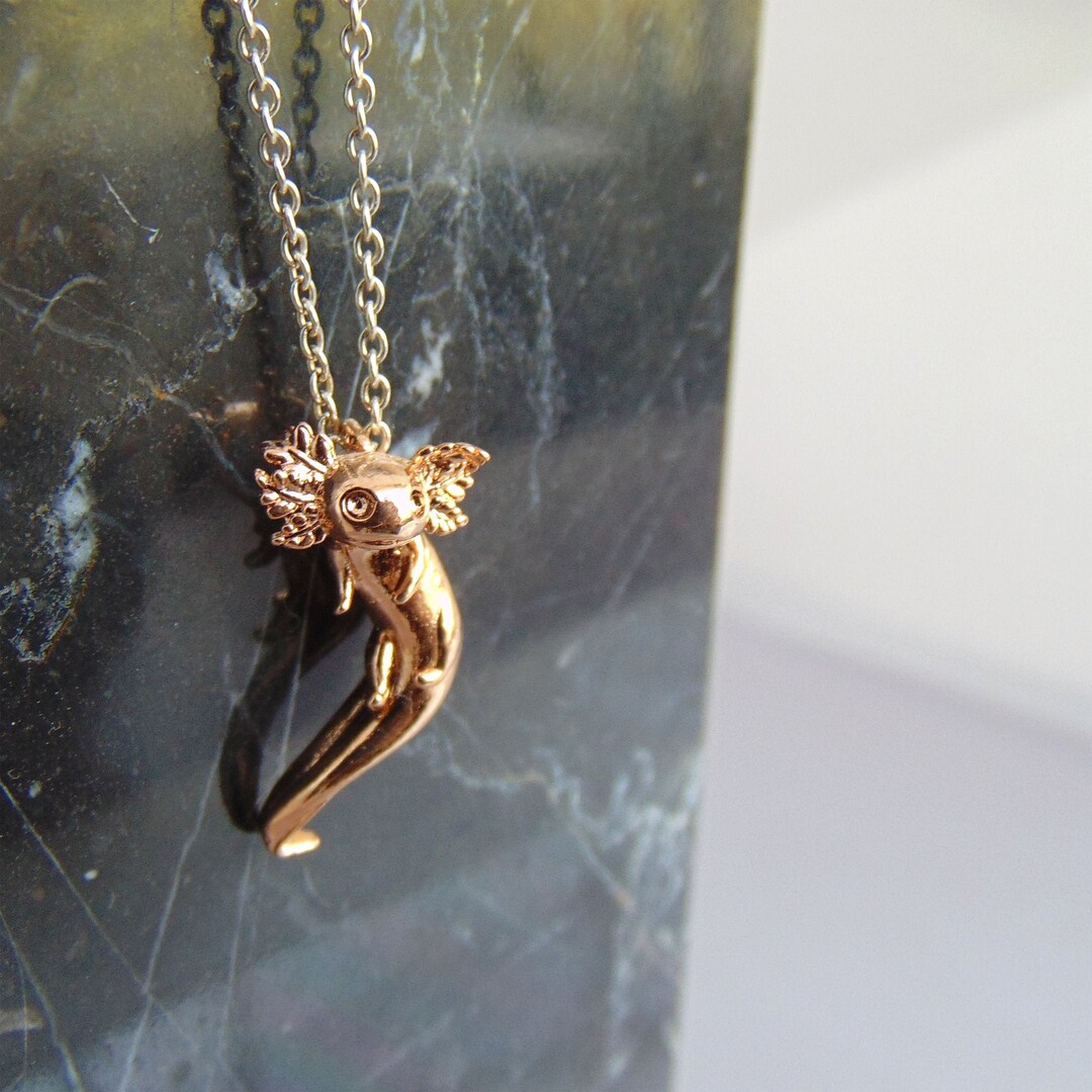 Axolote Necklace/ Axolotl/ Ambystoma Mexicanum/ Silver Axolotl/ Axolotl ...
