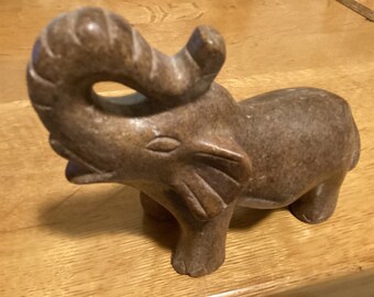 Vintage Marble Elephant Figurine. Hand Carved Alabaster Elephant ...