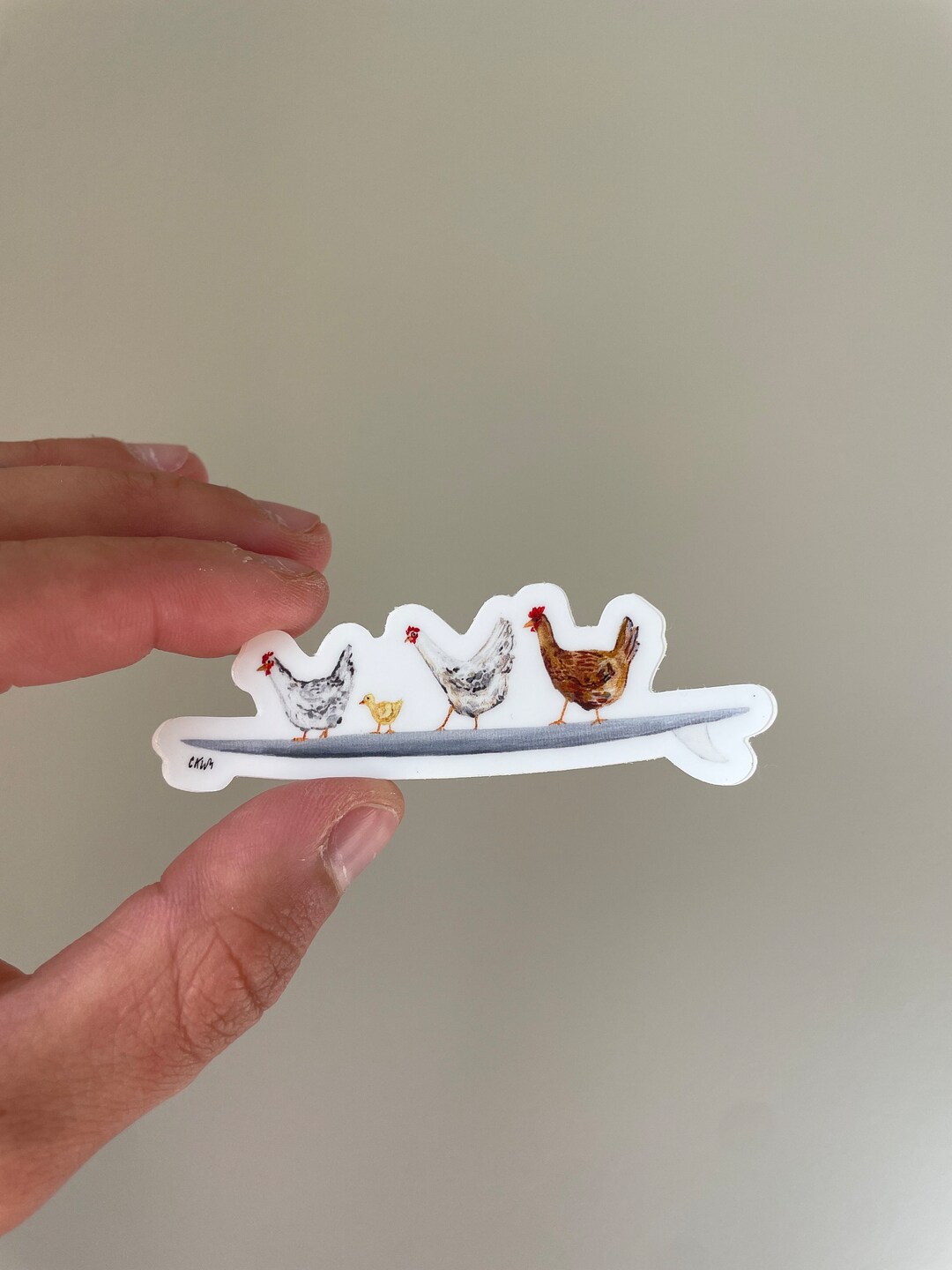 Surfing Chickens Sticker - Etsy