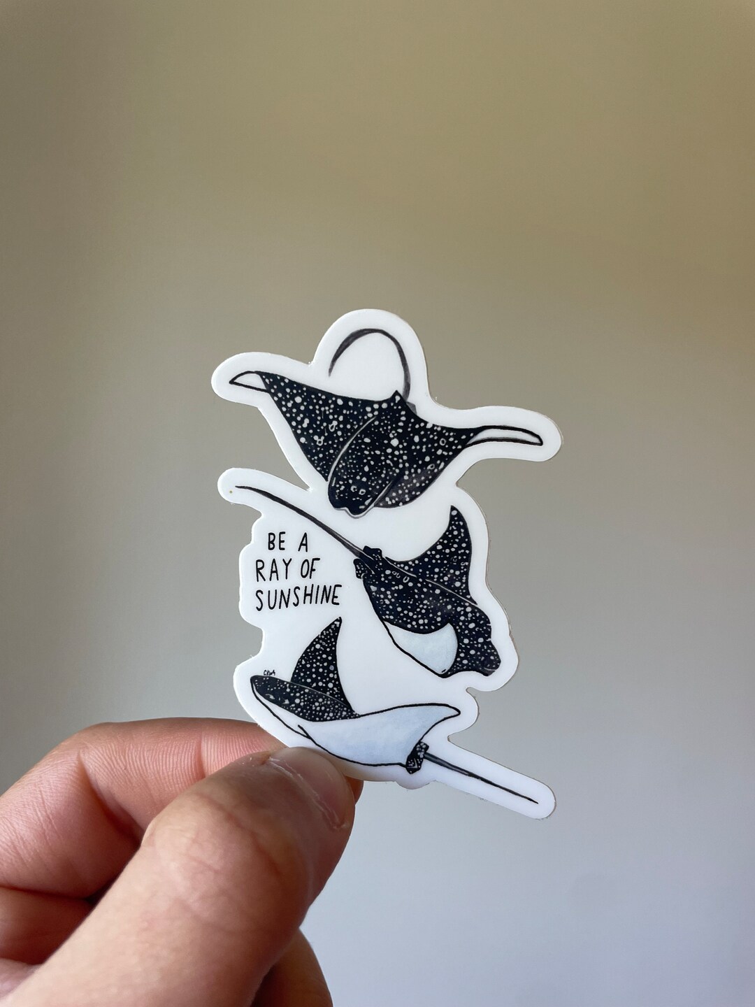 Hand-painted Stingrays Sticker - Waterproof, UV Protected - Etsy
