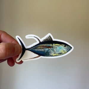 Hand-painted Tuna Sticker, Waterproof Decal - Etsy
