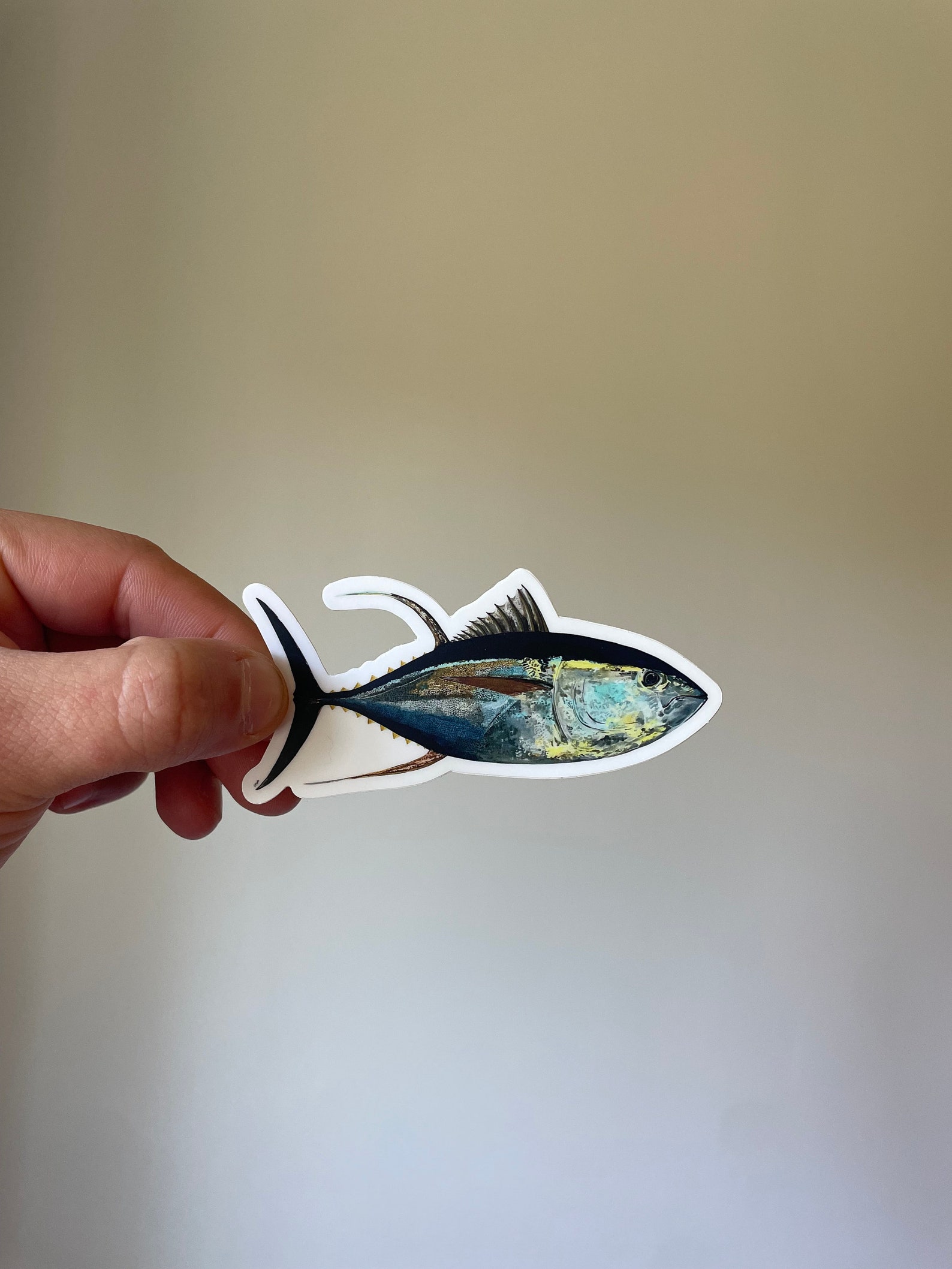 Hand-painted Tuna Sticker, Waterproof Decal - Etsy