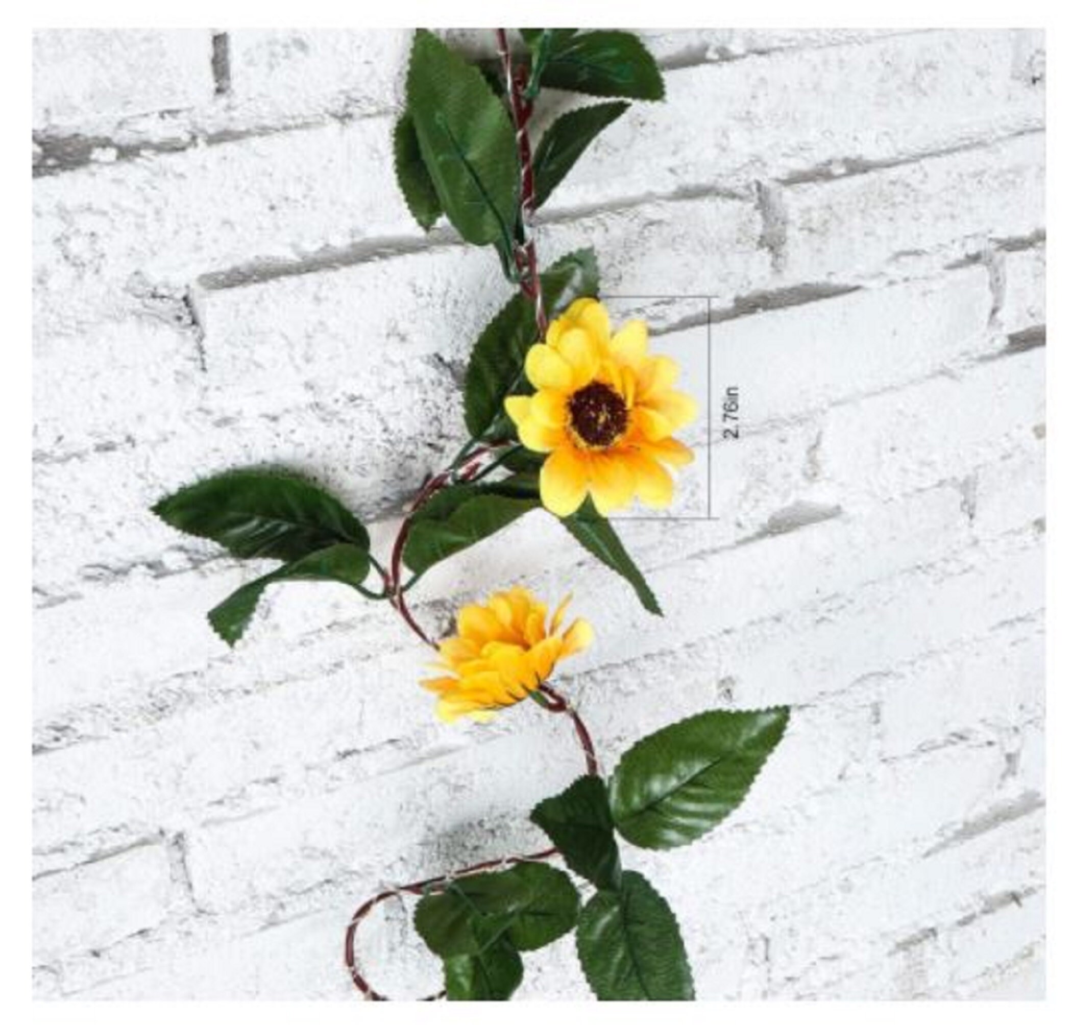 Artificial Sunflower String Garland 30 LED Lights 7.2 Ft. Sunflower ...