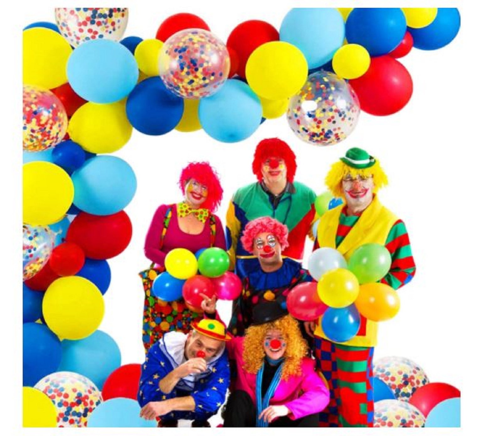 105 Pcs Carnival Circus Balloon Garland Kit Red Blue Yellow Latex ...