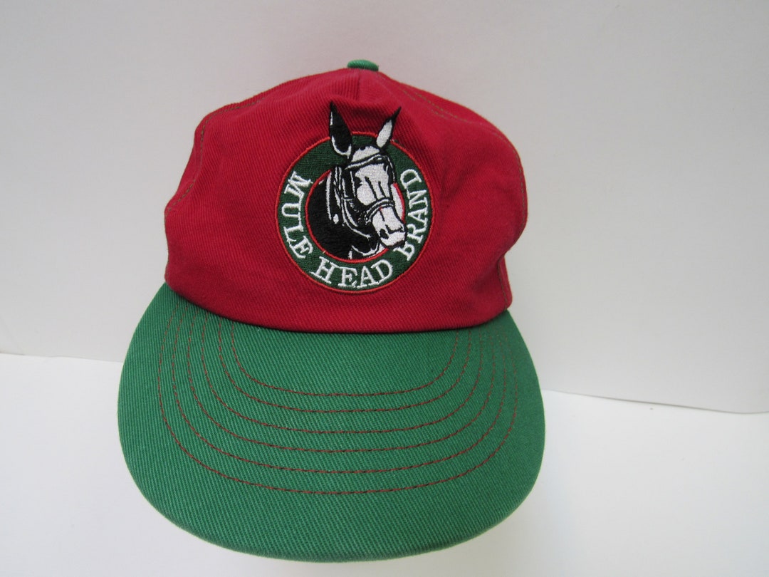 Vintage 80's Mule Head Brand USA Made Strap Back Men's Trucker Hat OSFM ...