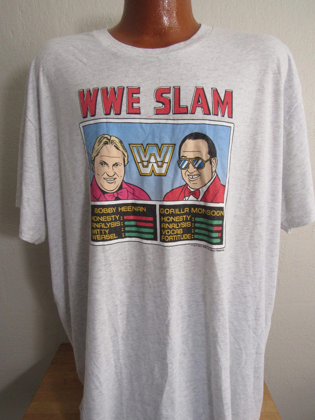 Retro WWE WWF Men's 3XL Pro Wrestling Bobby Heenan Gorilla Monsoon T ...