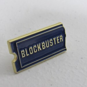Retro Blockbuster Video Blue Acrylic Brooch Pin VHS Rental Weekends 90 ...