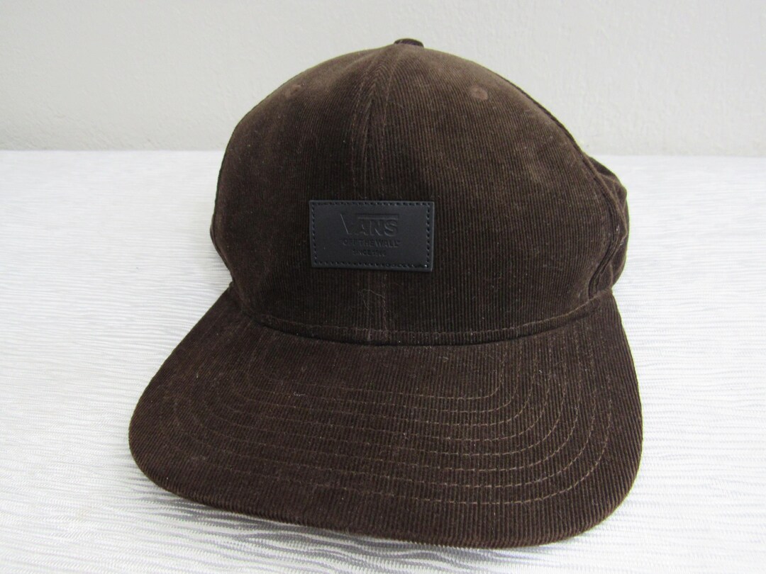 Vans Men's Brown Corduroy Flat Bill Snap Back Skater Hat OSFM! - Etsy