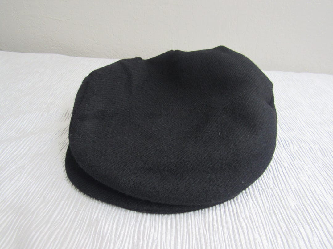 Vintage Small Size Hanna Hats Ireland Wool Solid Black Newsboy Cap Hat ...