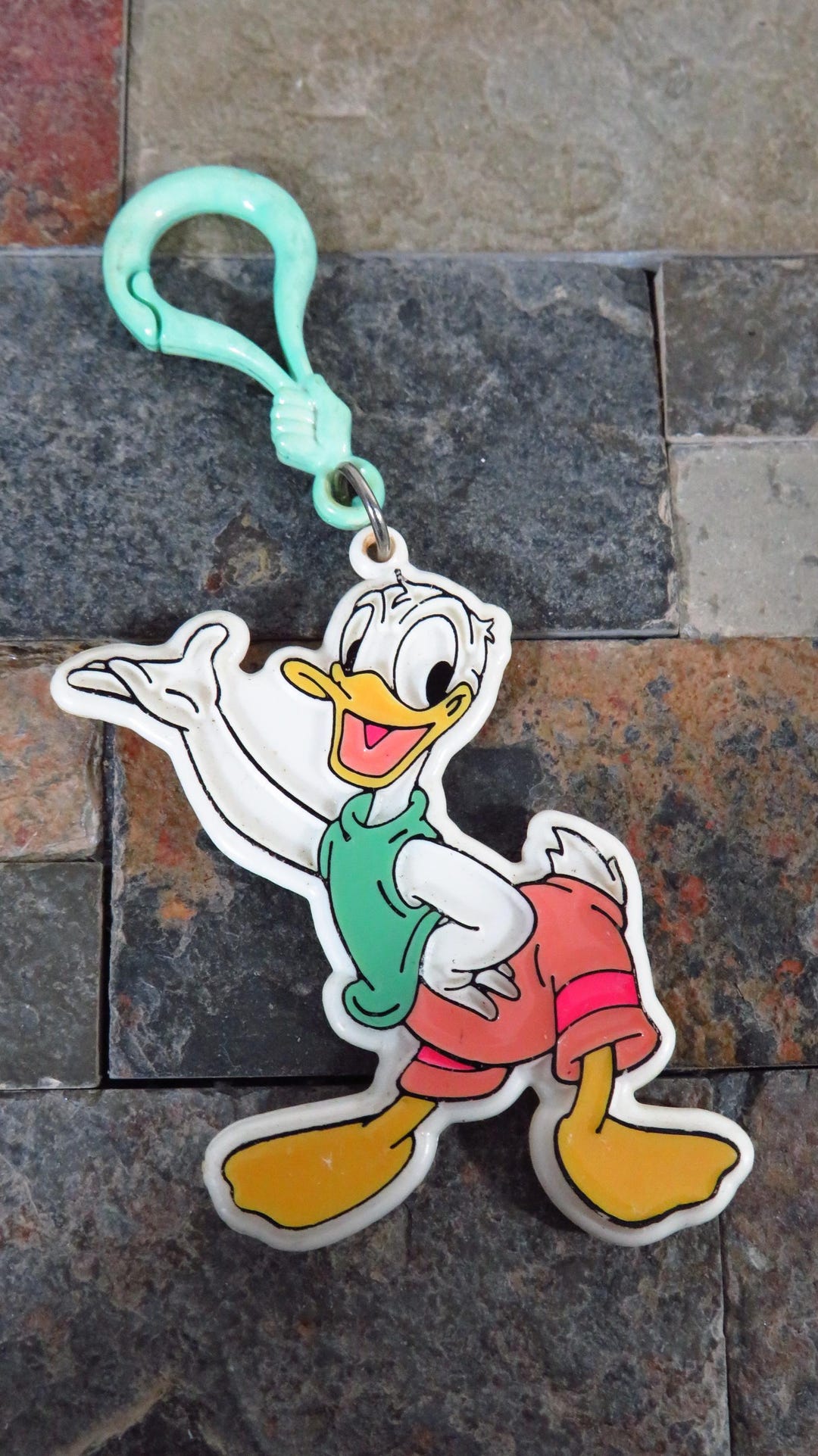 Vintage Disney St. Lucia Donald Duck Acrylic Cartoon Keychain Souvenir ...