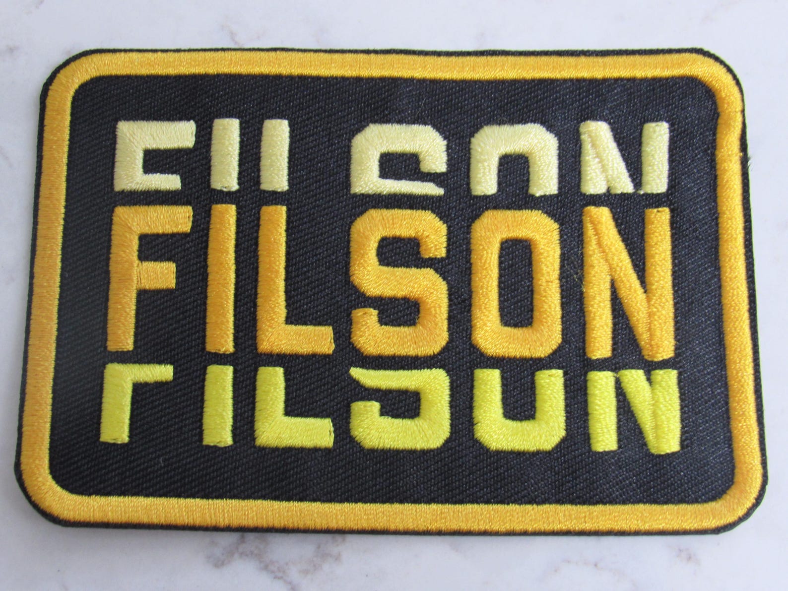 Retro Filson Black and Gold Embroidered Iron on Applique Patch! - Etsy UK
