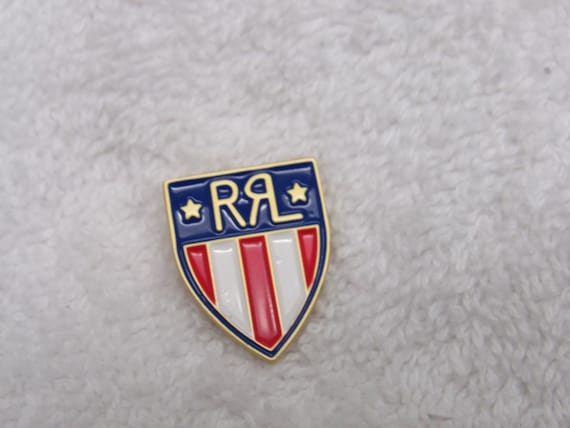 Double RL Ralph Lauren USA Flag Logo Brass Lapel Butt… - Gem