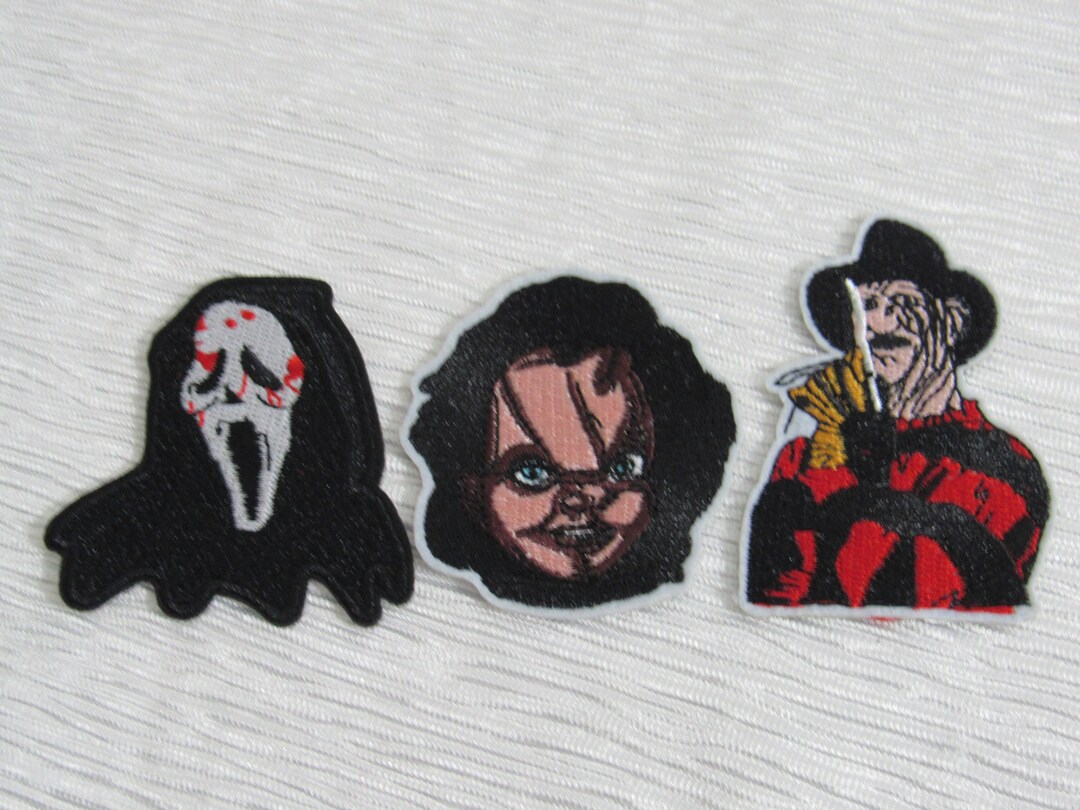 Retro Lot of 3 Halloween Movie Horror Applique Patches Freddy Scream ...