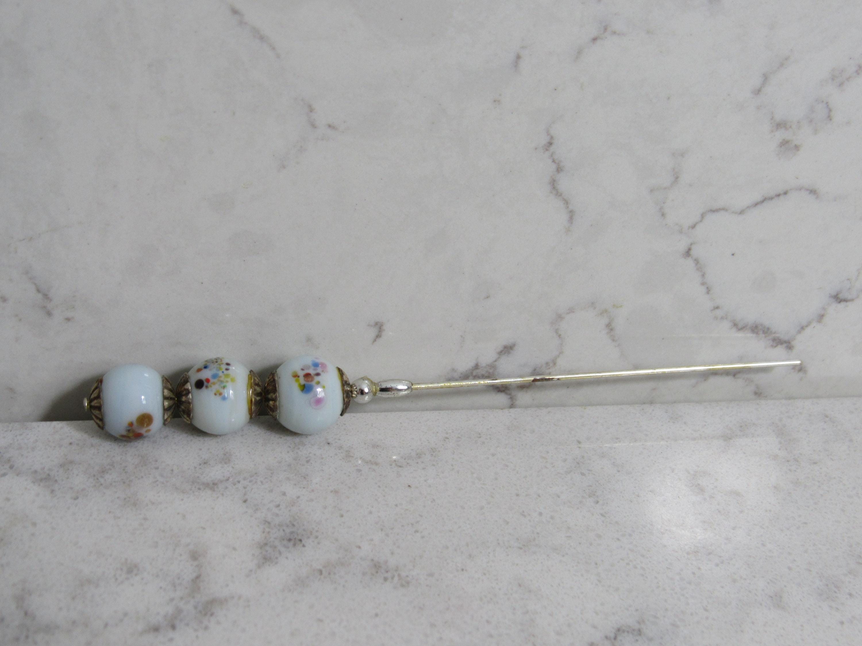 Vintage Ornate Victorian Gold and White Glass Stick Pin for Scarf or ...