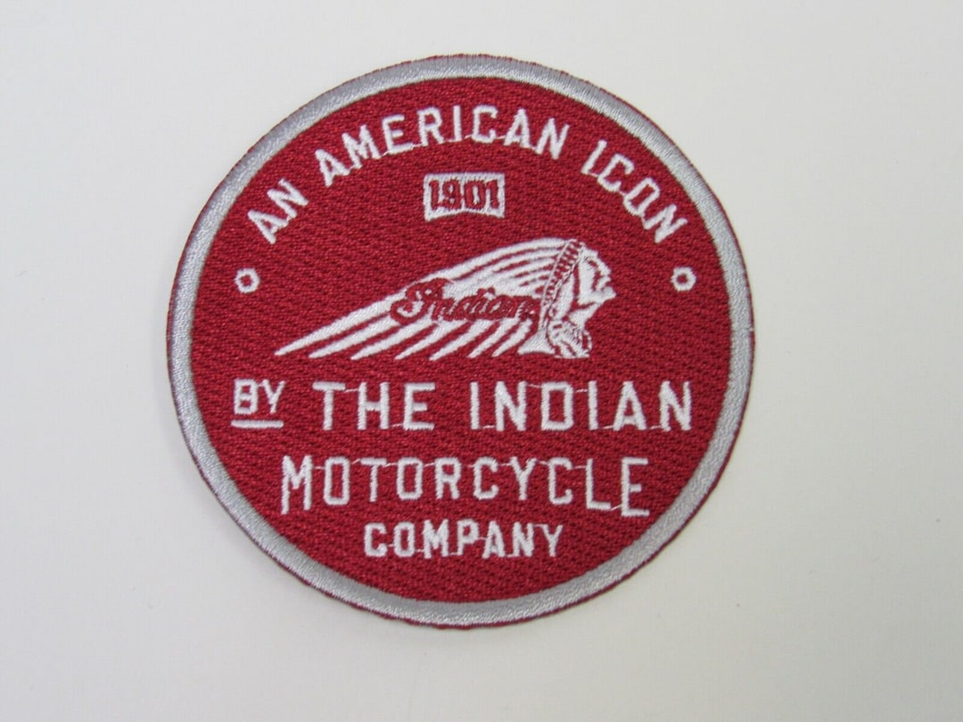 Indian Motorcycle Retro American Icon 1901 Scout Red Iron on Biker ...