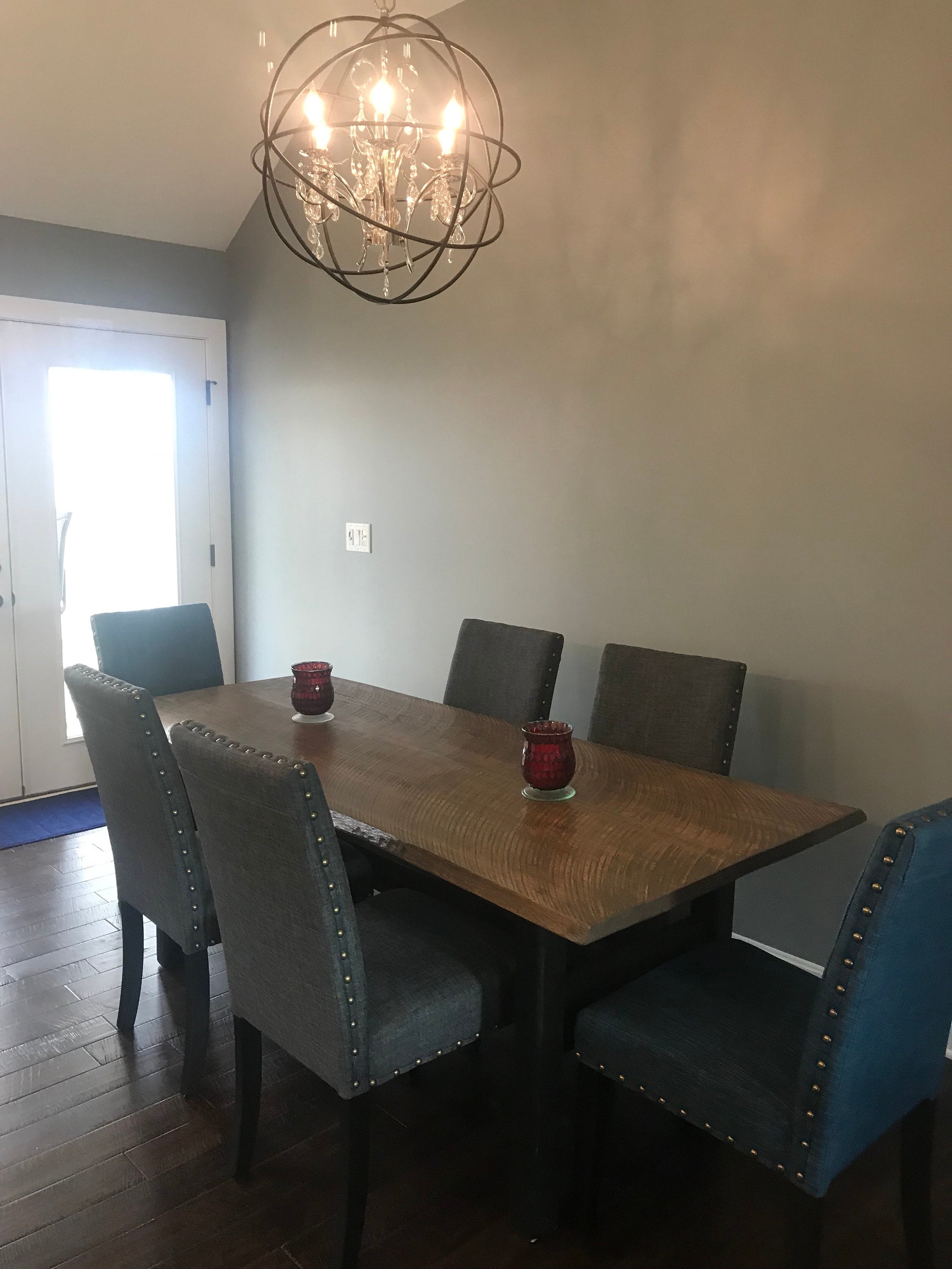 OAK LIVE EDGE Rustic Farm Table Custom - Etsy