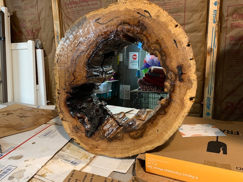 Hollow Log Live Edge Mirror - Etsy