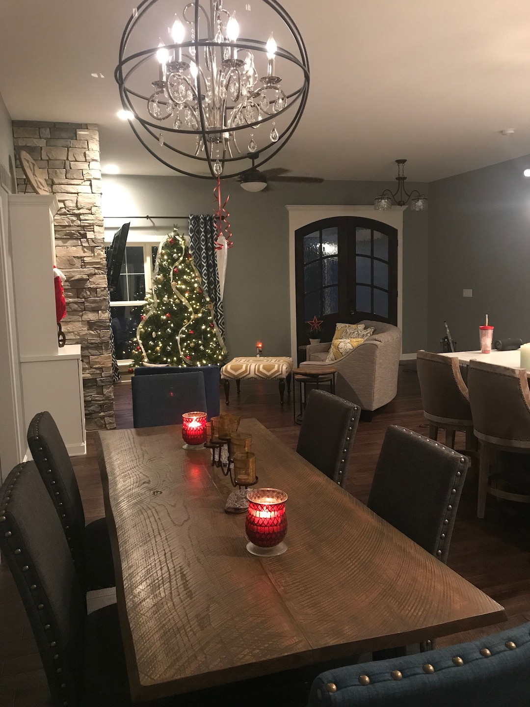 OAK LIVE EDGE Rustic Farm Table Custom - Etsy