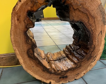 Hollow Log Rustic Mirror Live Edge - Etsy