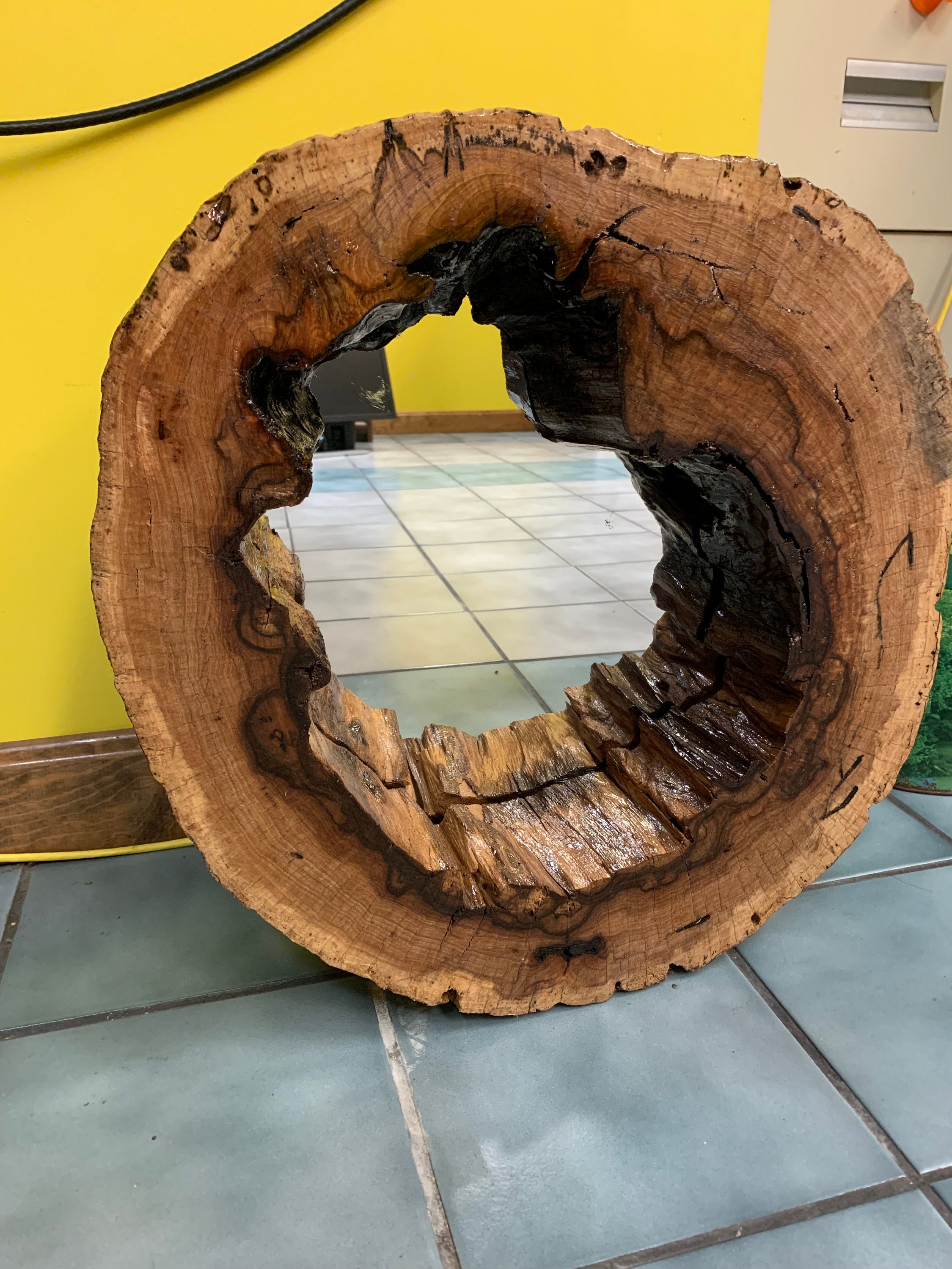 Hollow Log Live Edge Mirror - Etsy