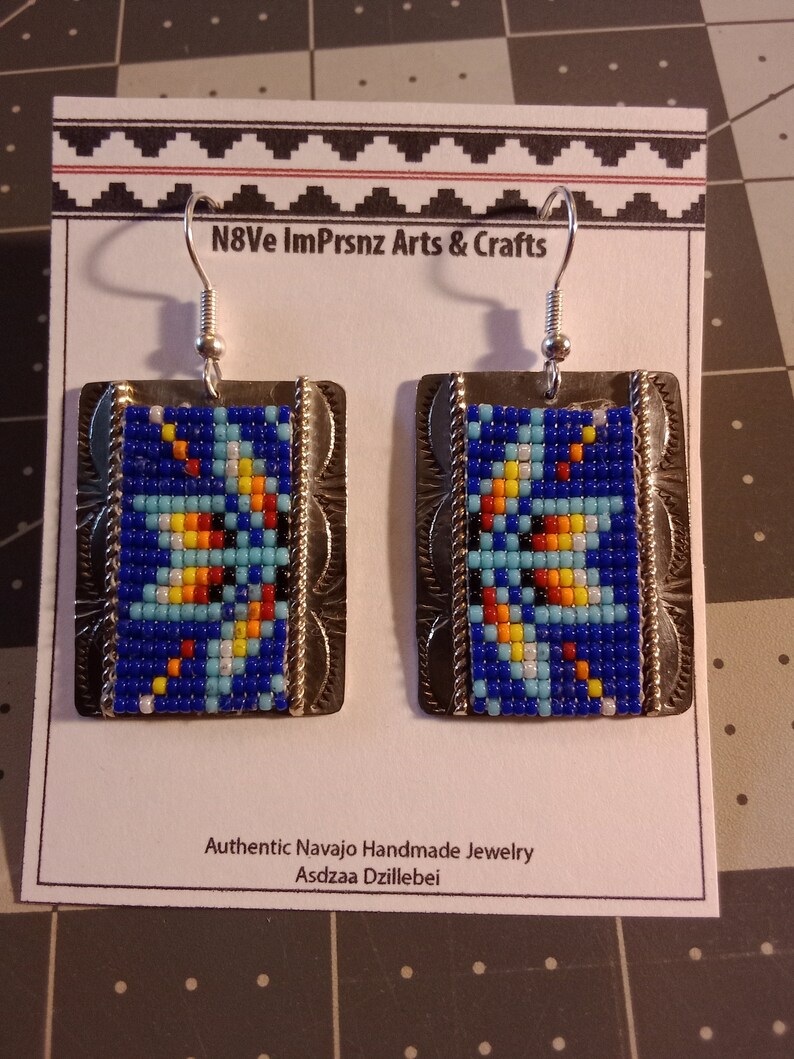 Native American Cobalt Blue Star Inspired Earrings - Etsy