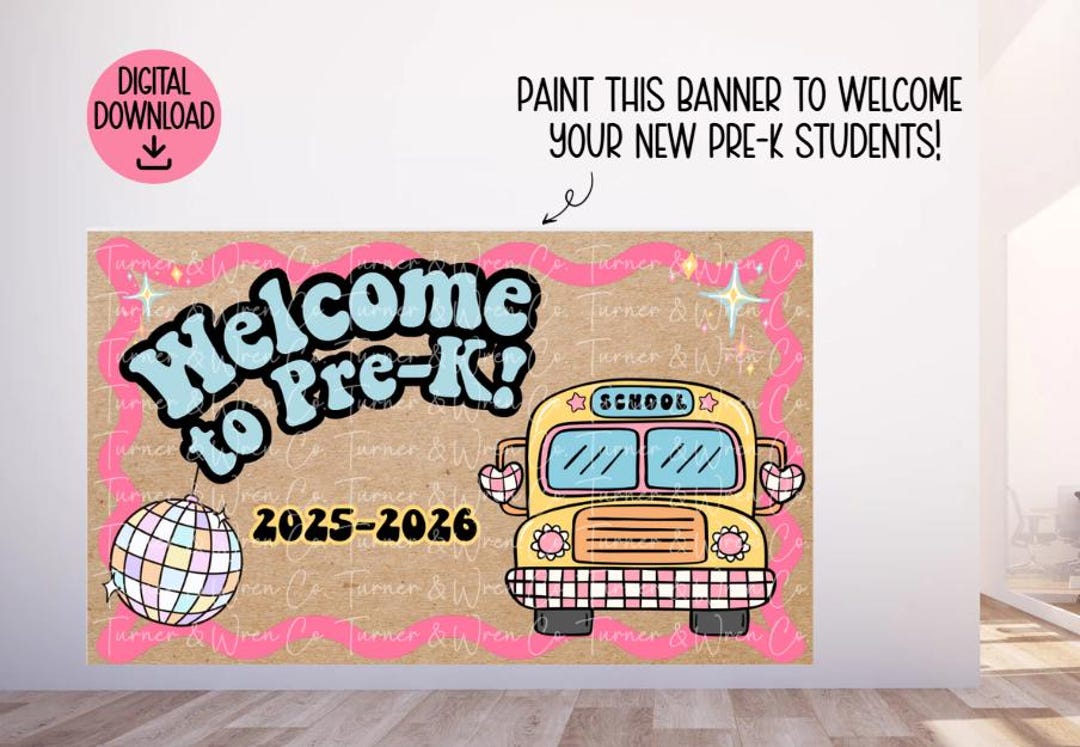 Welcome to Pre-k, Painted Banner Template, Back to School Banner ...