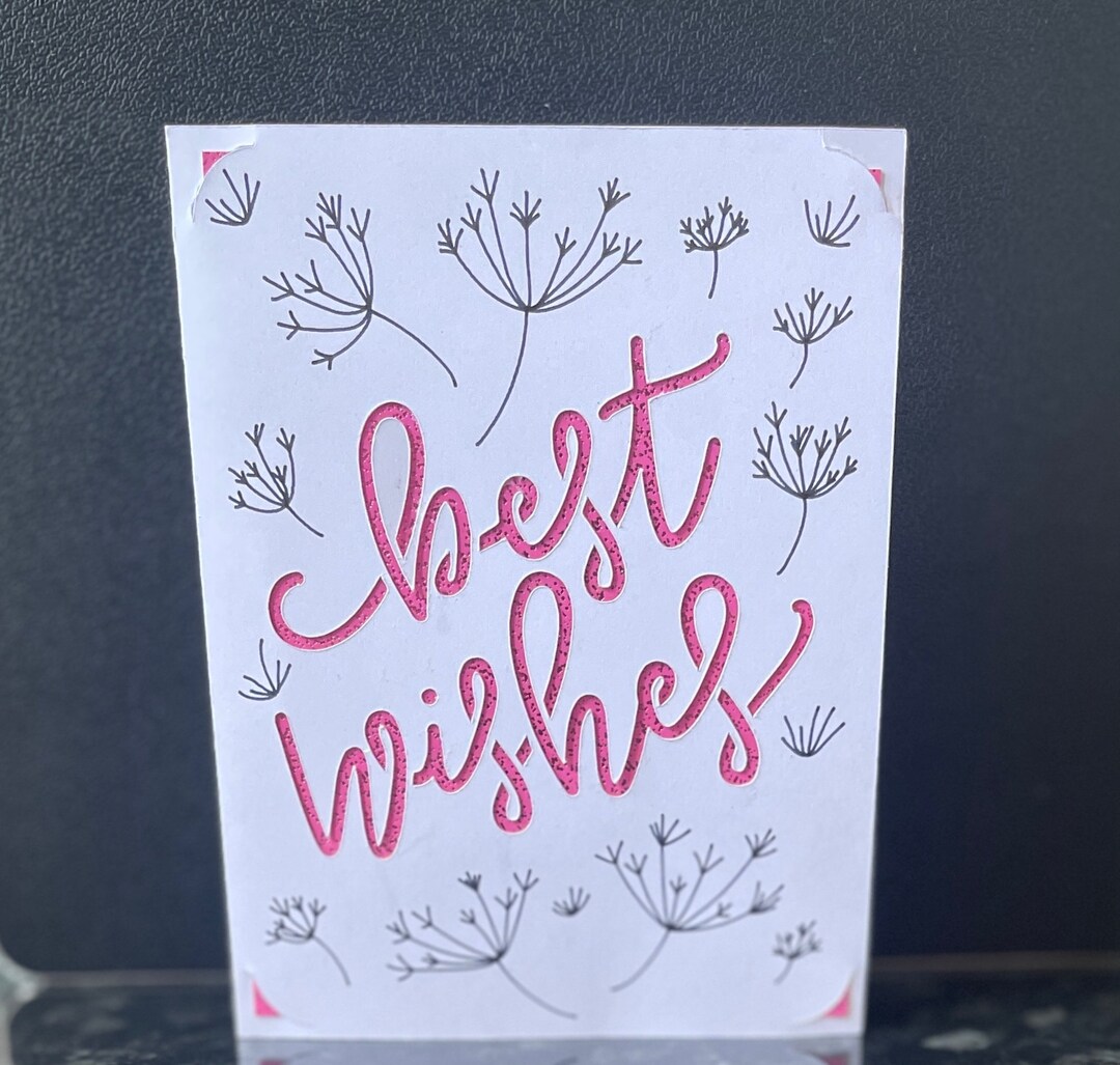 Handmade Best Wishes Card With Glitter Insert & Envelope. - Etsy