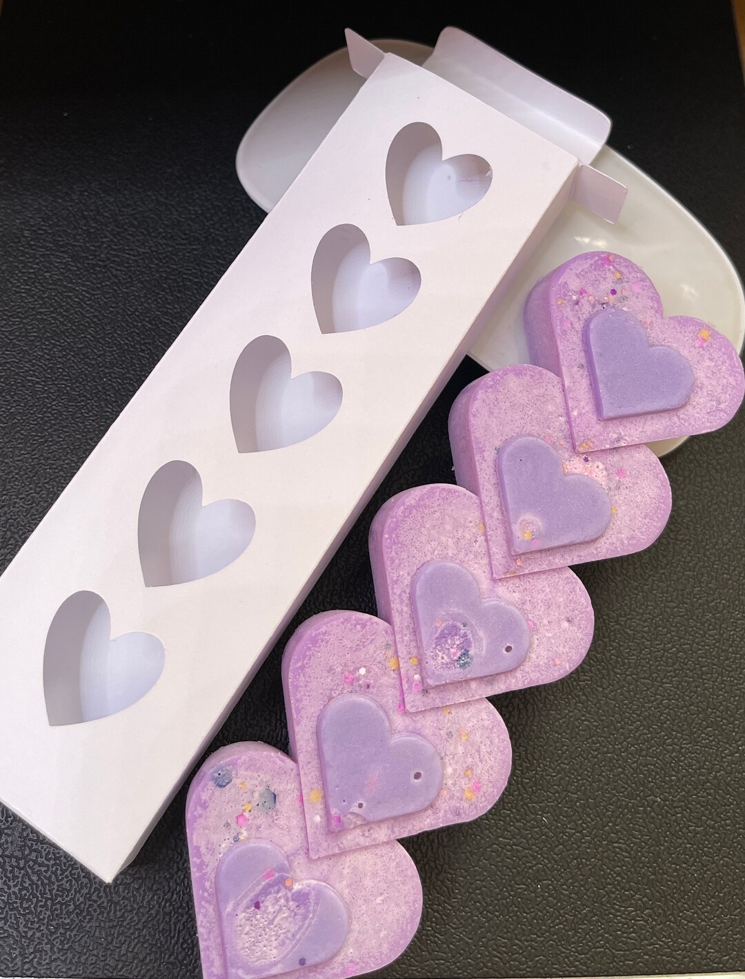 Set of Five Heart Snap Bar Box - Etsy