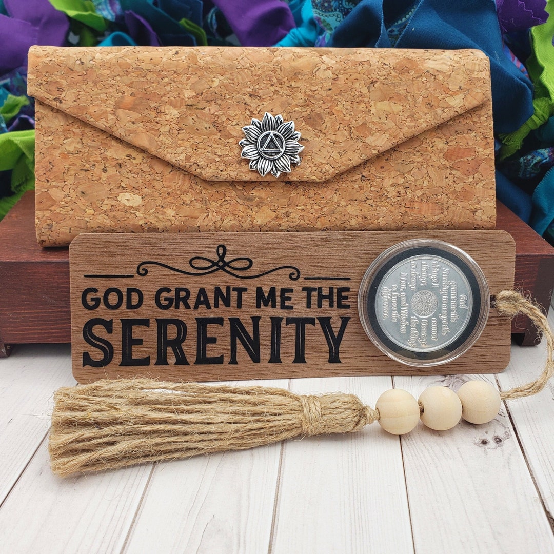 Serenity Prayer Alcoholics Anonymous AA Chip Holder Wood Bookmark ...