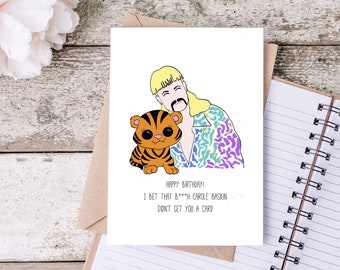 Joe Exotic Tiger King Birthday Card - Etsy