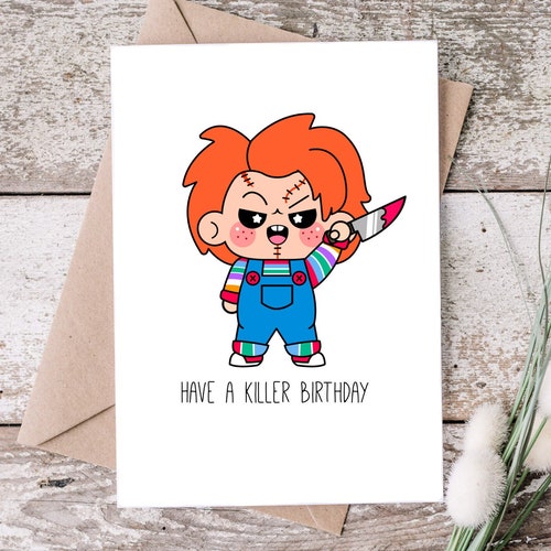 Happy Birthday child's Play / Chucky Theme Greeting - Etsy