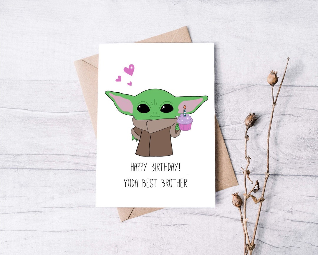 Baby Yoda happy Birthday Yoda Best Brother Greeting Card - Etsy