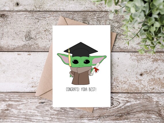 Baby Yoda congrats Yoda Best 5x7 Graduation - Etsy Hong Kong