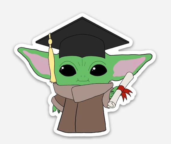 Baby Yoda Graduation Yoda Sticker - Etsy