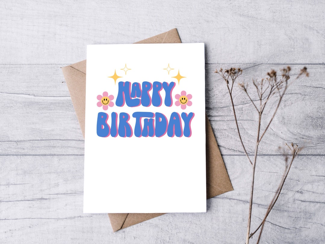 Happy Birthday (groovy + Retro) | Greeting Card - Etsy