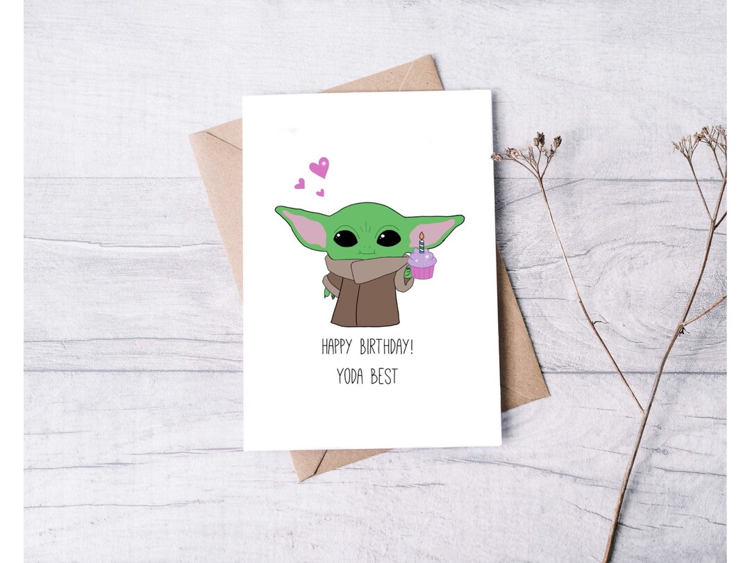 Digital: Happy Birthday Yoda Best Greeting Card - Etsy